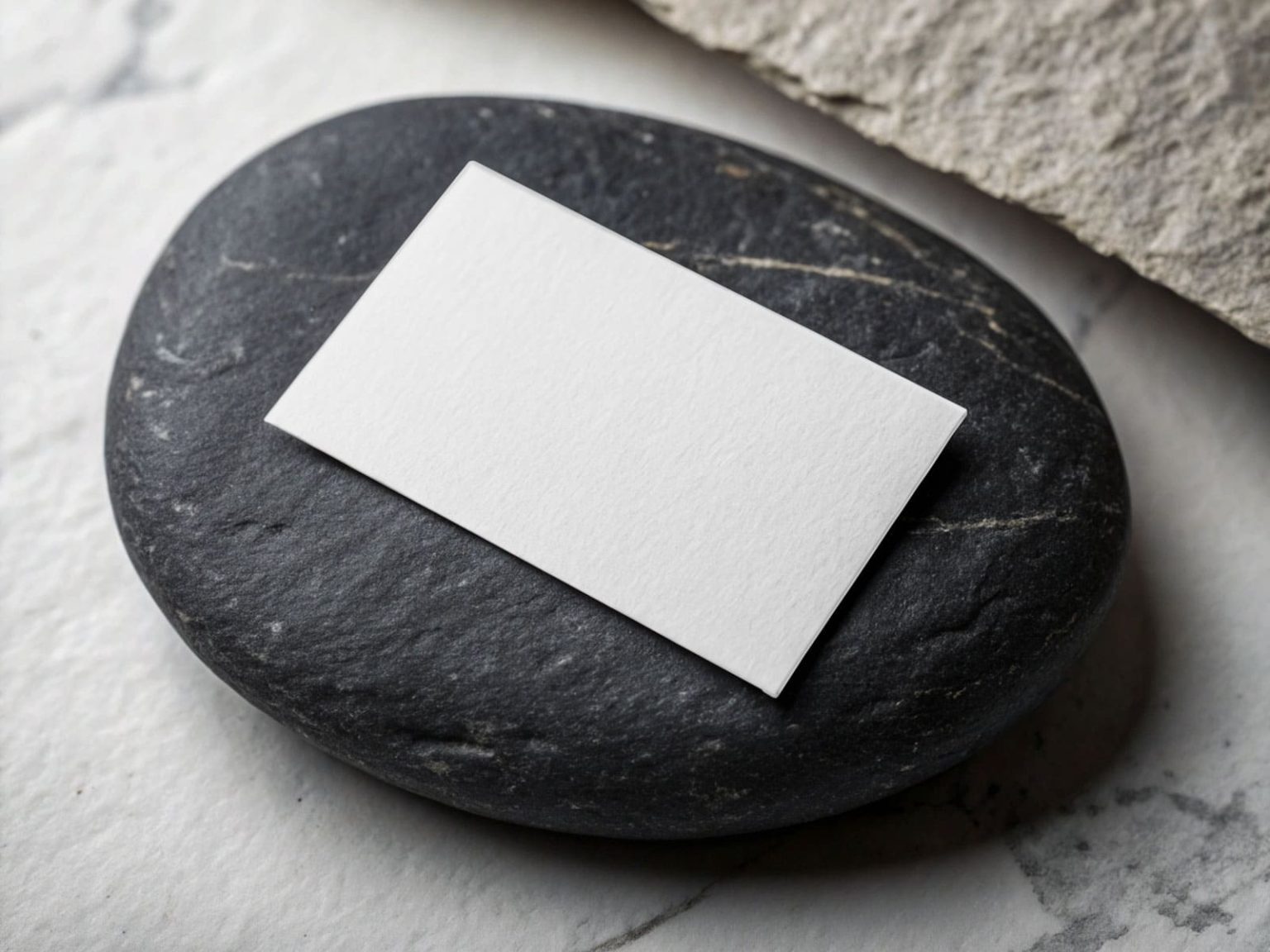 Free Business Card Mockup on Pebble Stone | | GRAFLICK