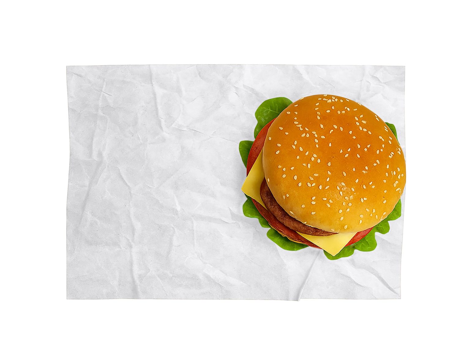 Free Paper Wrapper with Burger Mockup | | GRAFLICK