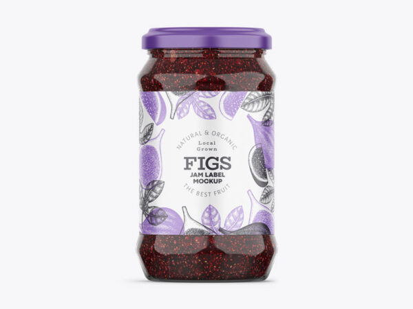 Free Fig Jam Label Mockup | | GRAFLICK